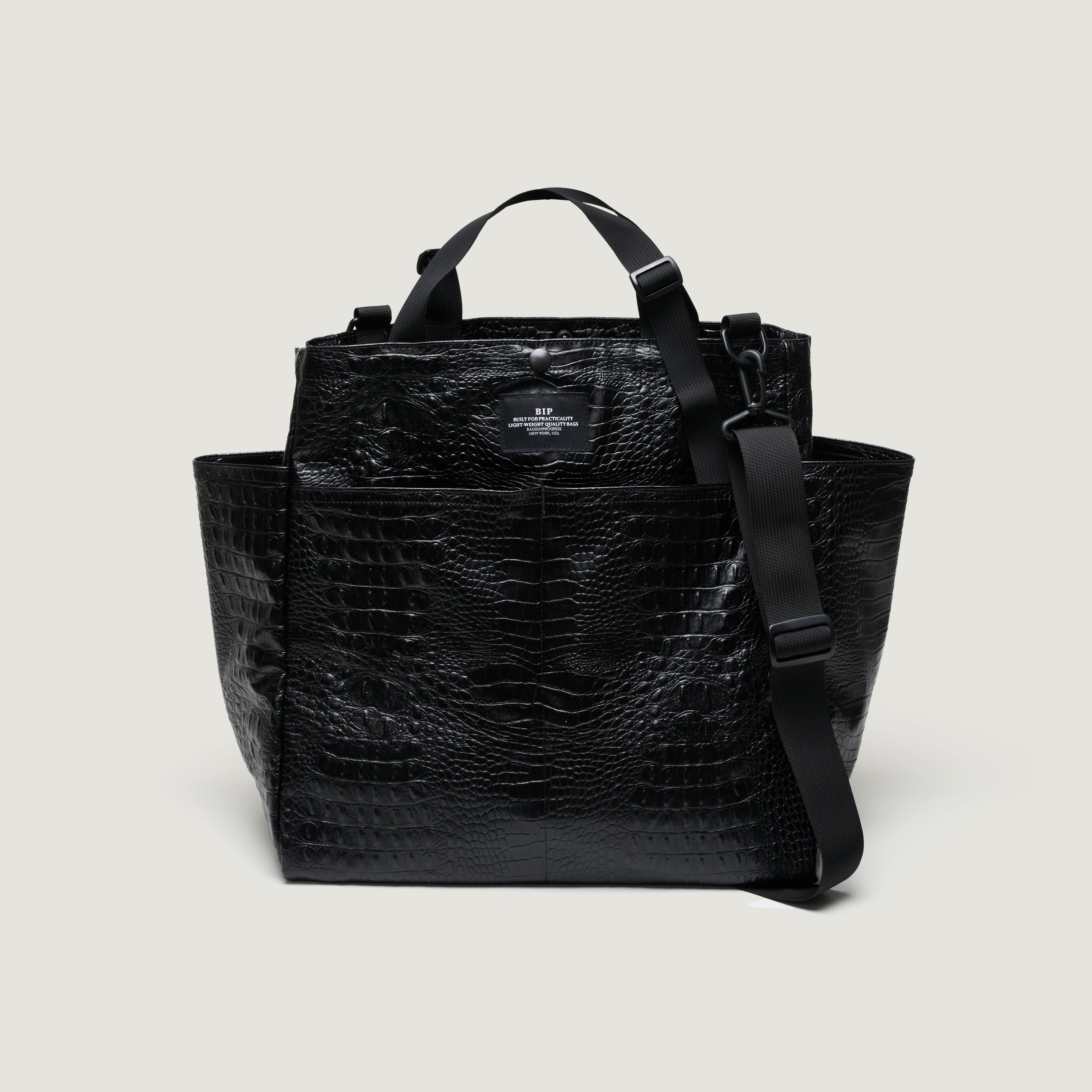 VEGAN LEATHER BLACK CROCO – BAGSINPROGRESS New York