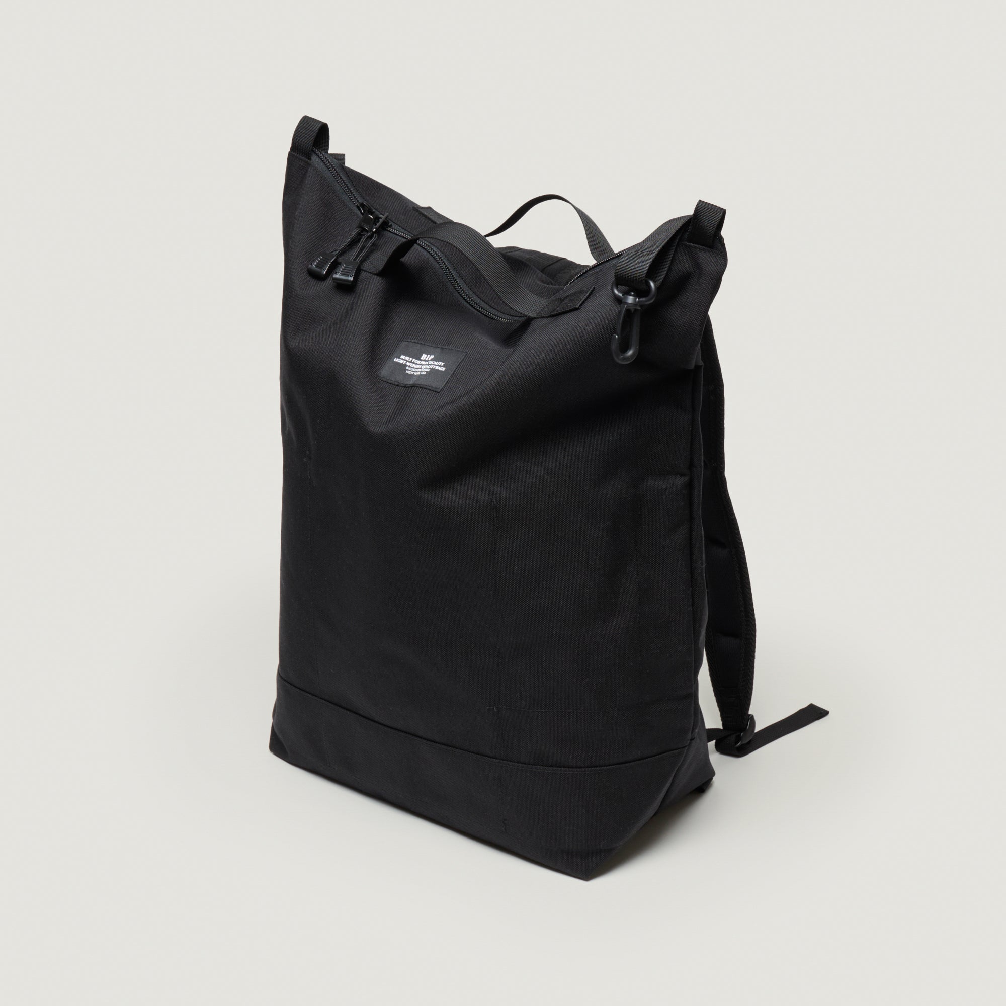 ZIPPER BACKPACK - BLACK NYLON CANVAS – BAGSINPROGRESS New York