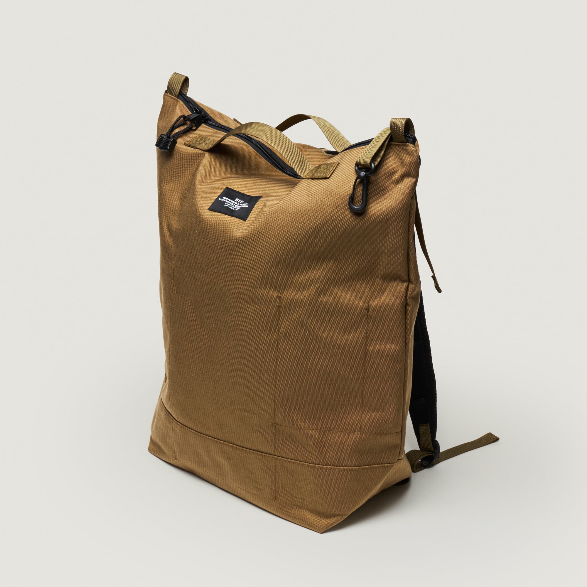 ZIPPER BACKPACK - KHAKI NYLON CANVAS – BAGSINPROGRESS New York